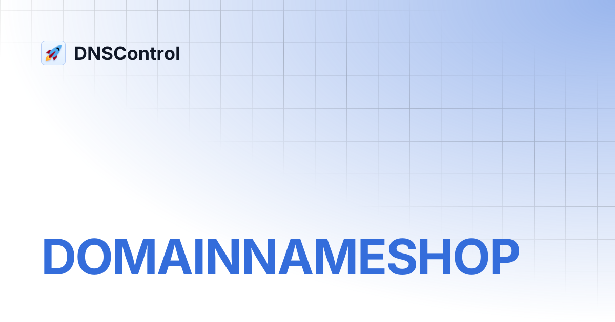 DOMAINNAMESHOP | DNSControl